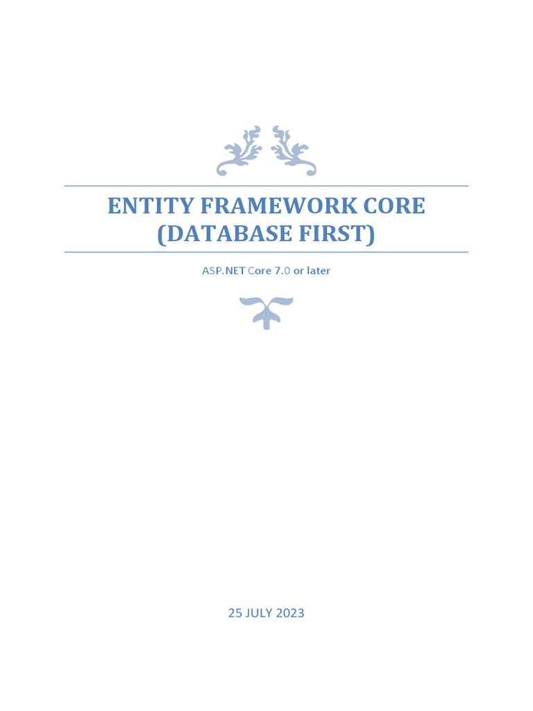 Entity Framework Core - Database First Steps | PDF