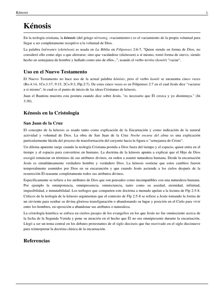Kénosis | PDF | Teología sistemática | Religiones abrahámicas