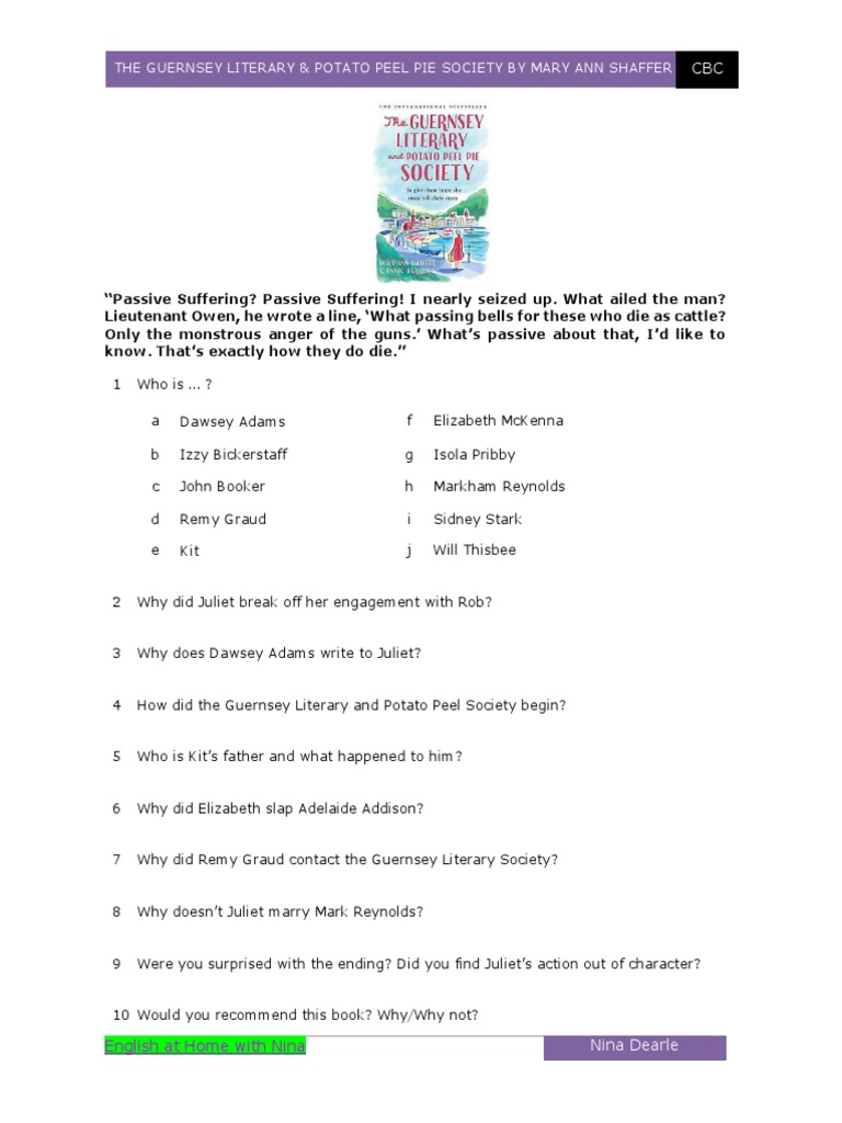 The Guernsey Literary & Potato Peel Society | PDF