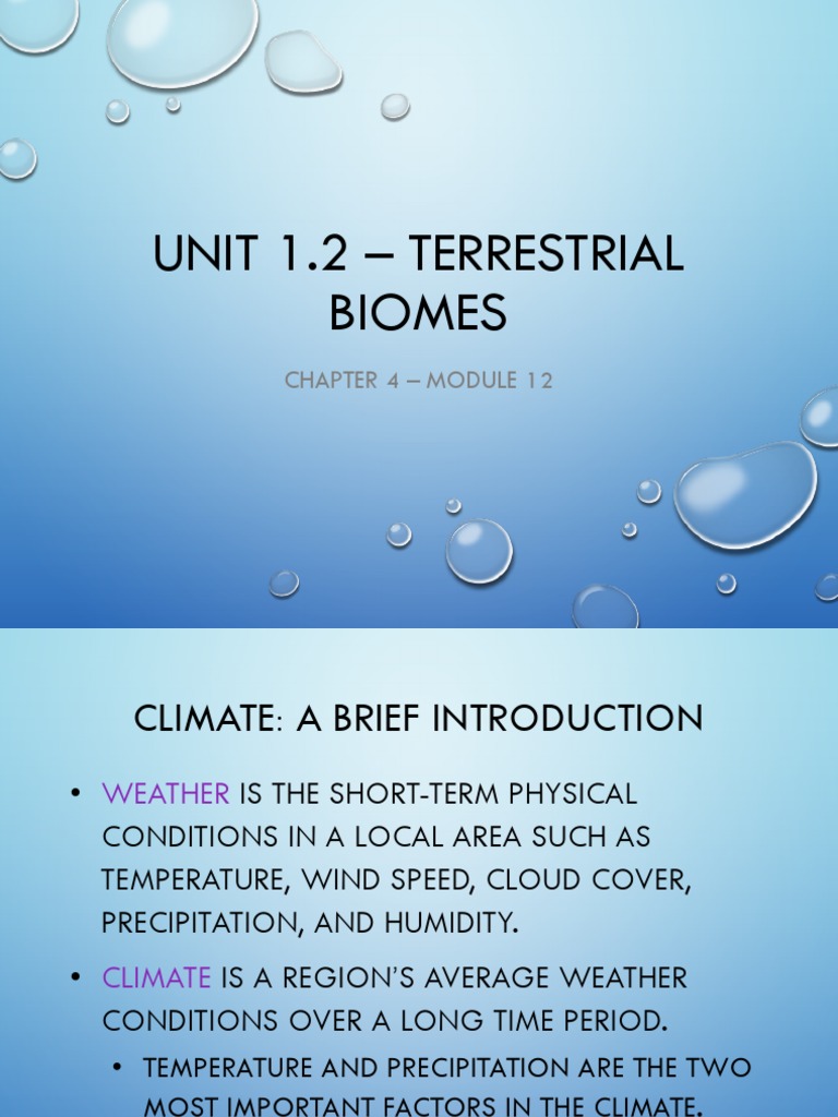 Unit 1.2 - Terrestrial Biomes | PDF | Forests | Tropics