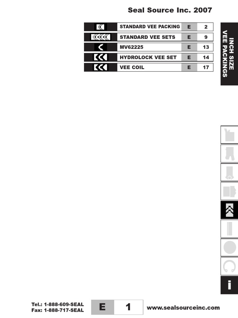 Vee Packing Specifications and Sizes | PDF