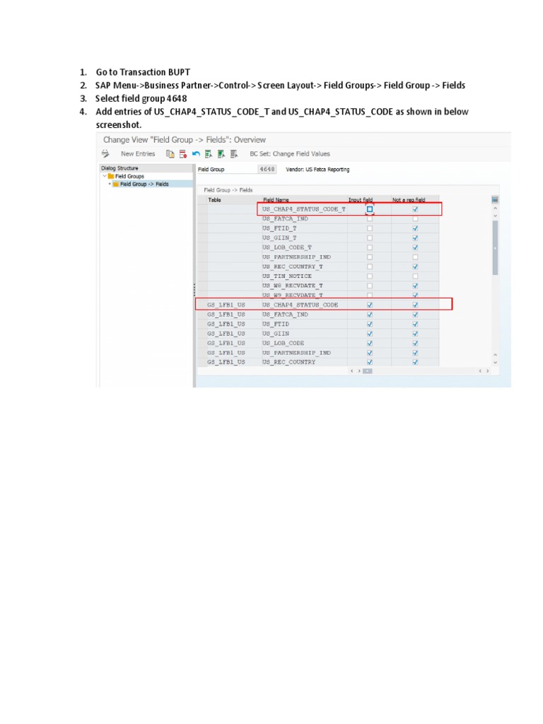 Addition of Field in BDT Field Group-1 | PDF