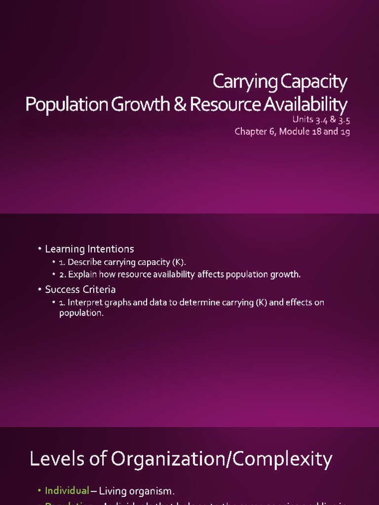 Unit 3.4 and 3.5 - Carrying Capacity - Population Growth and Resource ...