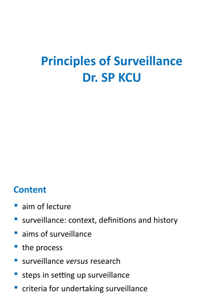 Principles of Surveillance | PDF | Public Health | Epidemiology