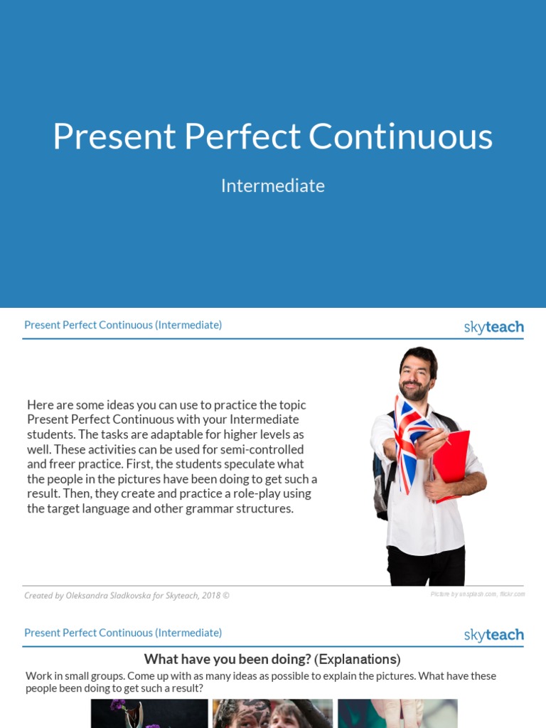 Present Perfect Continuous Intermediate Worksheet | PDF | Language Arts ...