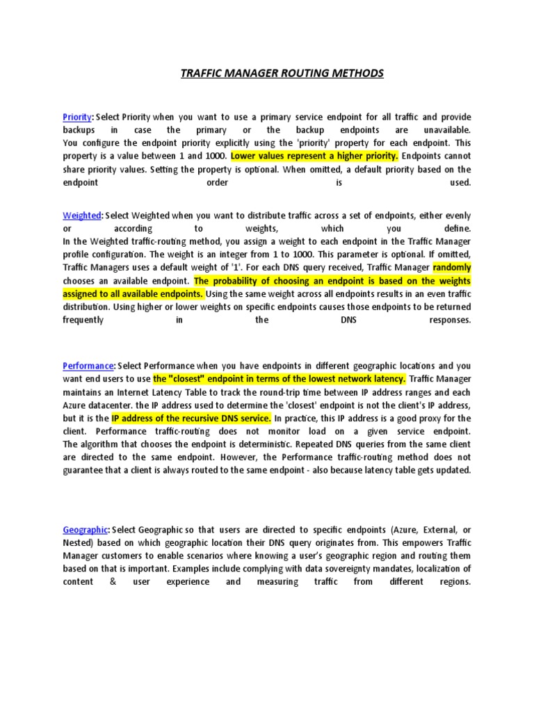 Traffic Manager Routing Methods | PDF | Domain Name System | Routing
