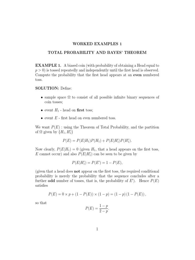 Some Typical Use of Bayes Theorem | PDF | Probability | Mathematics