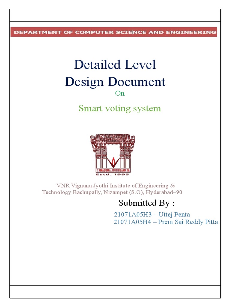 Detailed Level Design Document: Smart Voting System | PDF | Databases ...