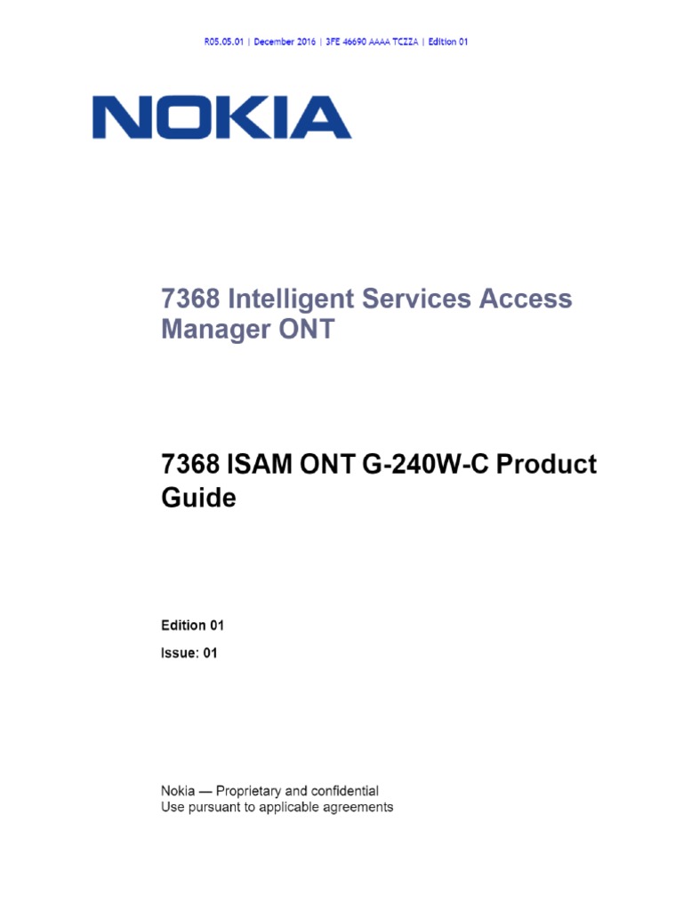 NOKIA ISAM ONT G 240W C Product Guide Nokia Isam Ont G 240w C Product ...