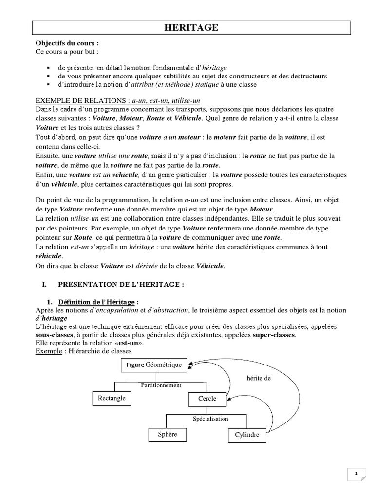 Comprendre l'Héritage en Programmation | PDF | Classe (informatique) | Programmation informatique