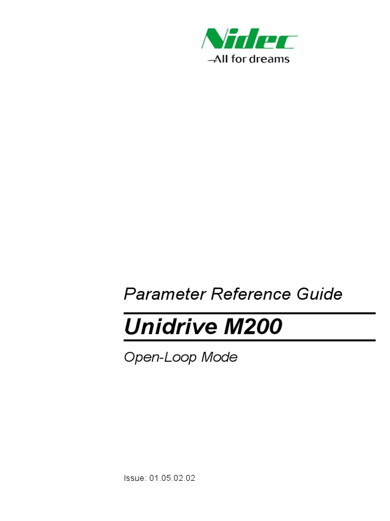 Unidrive M200 Parameter Reference Guide (Open-Loop) | PDF | Computer ... Unidrive M200 Parameter Reference Guide (Open-Loop) | PDF | Computer ...