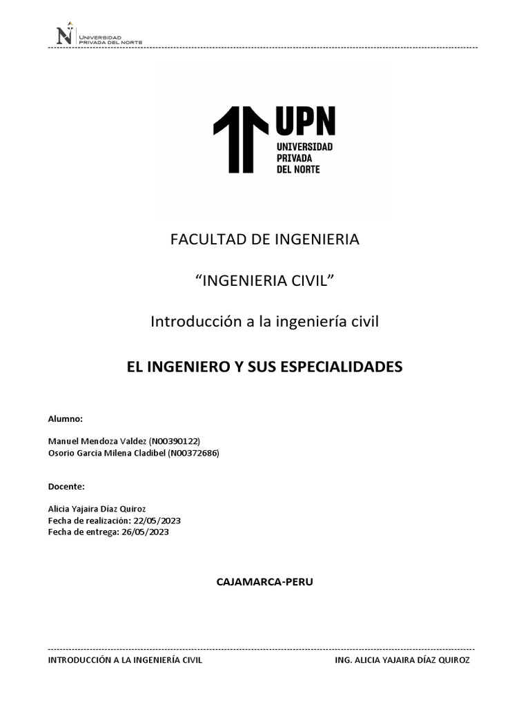 Avance Introduccion A La Ingenieria Civil | PDF | Ingeniería | Ingeniería de Transporte