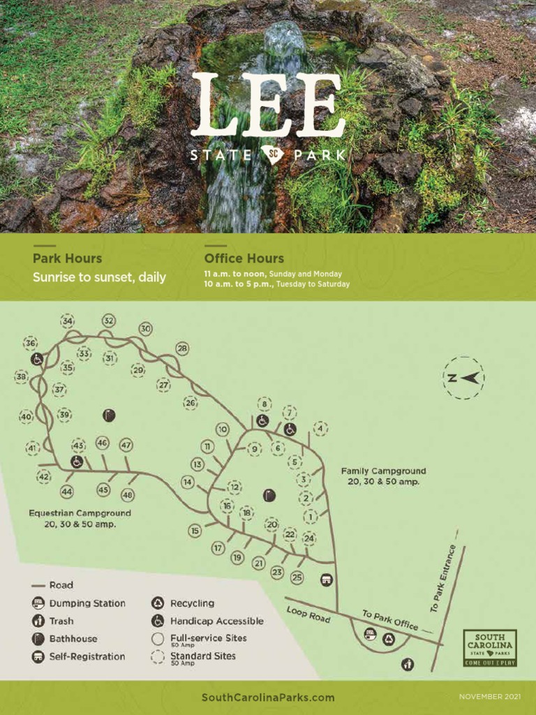 Lee State Park Campground Map - Lo Res | PDF | Camping | Campsite