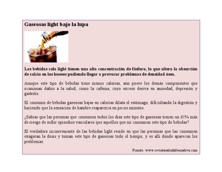 Gaseosas Light Bajo La Lupa | PDF