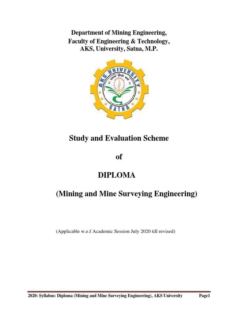 Syllabus2020 Diploma Mining Mine Surveying | PDF | Rock (Geology ...