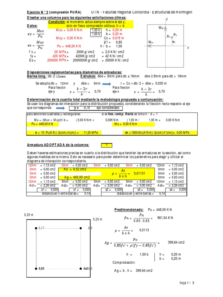 5) Ejercicio #2 (Compresión PURA) 2019 | PDF