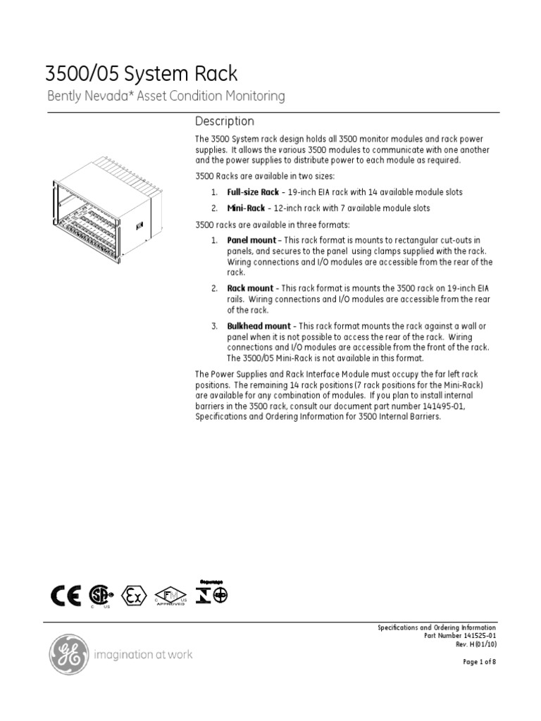 3500_05 System Rack datasheet | PDF | Electronics | Electricity
