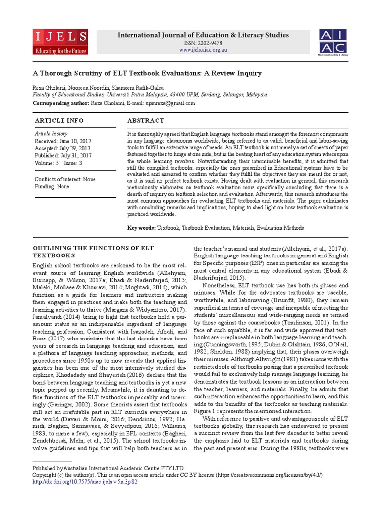 Textbook Evaluation | PDF | Evaluation | English As A Second Or Foreign ...