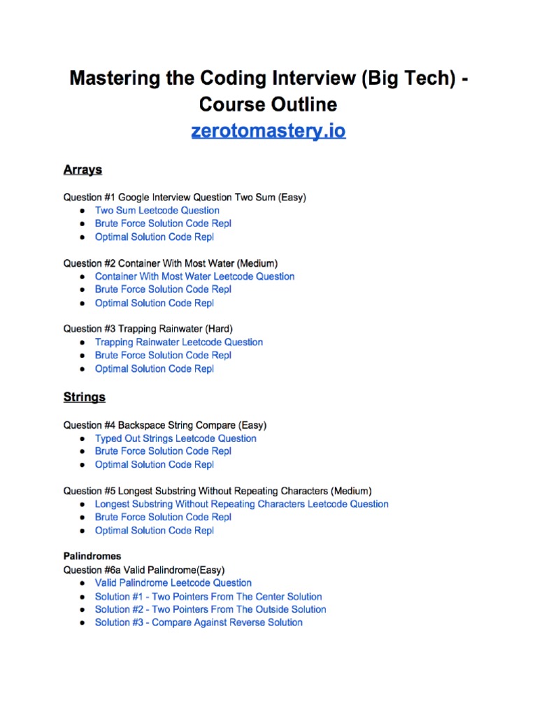 Mastering Coding Interview | PDF Mastering Coding Interview | PDF
