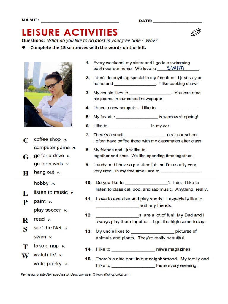 Leisure activities | PDF