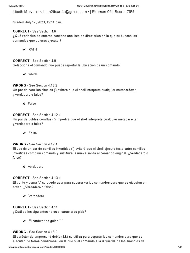 NDG Linux Unhatched Español 0723 Cga - Examen 04 | PDF NDG Linux Unhatched Español 0723 Cga - Examen 04 | PDF