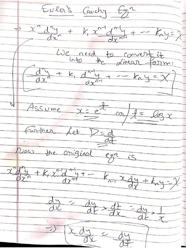 Euler Cauchy Equation Pdf