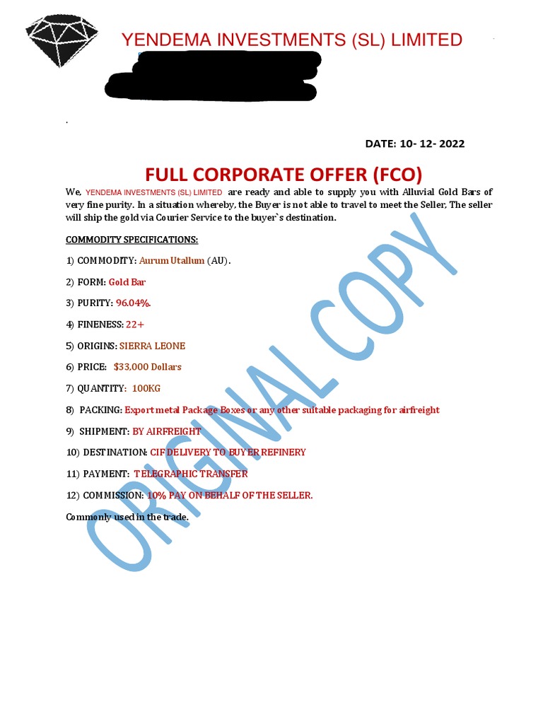 Fco For 300 Kilo Fob 76 | PDF | Economies | Business