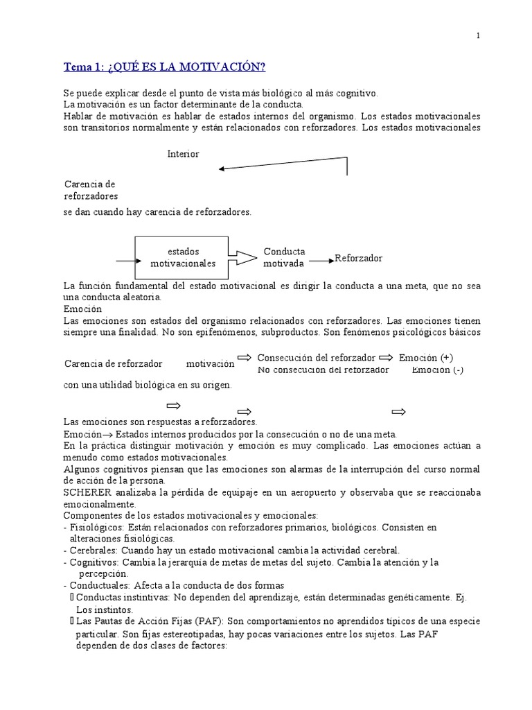 A Motivación Y Emoción Pdf Motivacional Motivación
