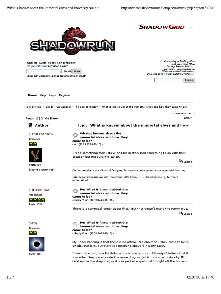 Origins of Immortal Elves in Shadowrun | PDF | Elf (Dungeons & Dragons ...