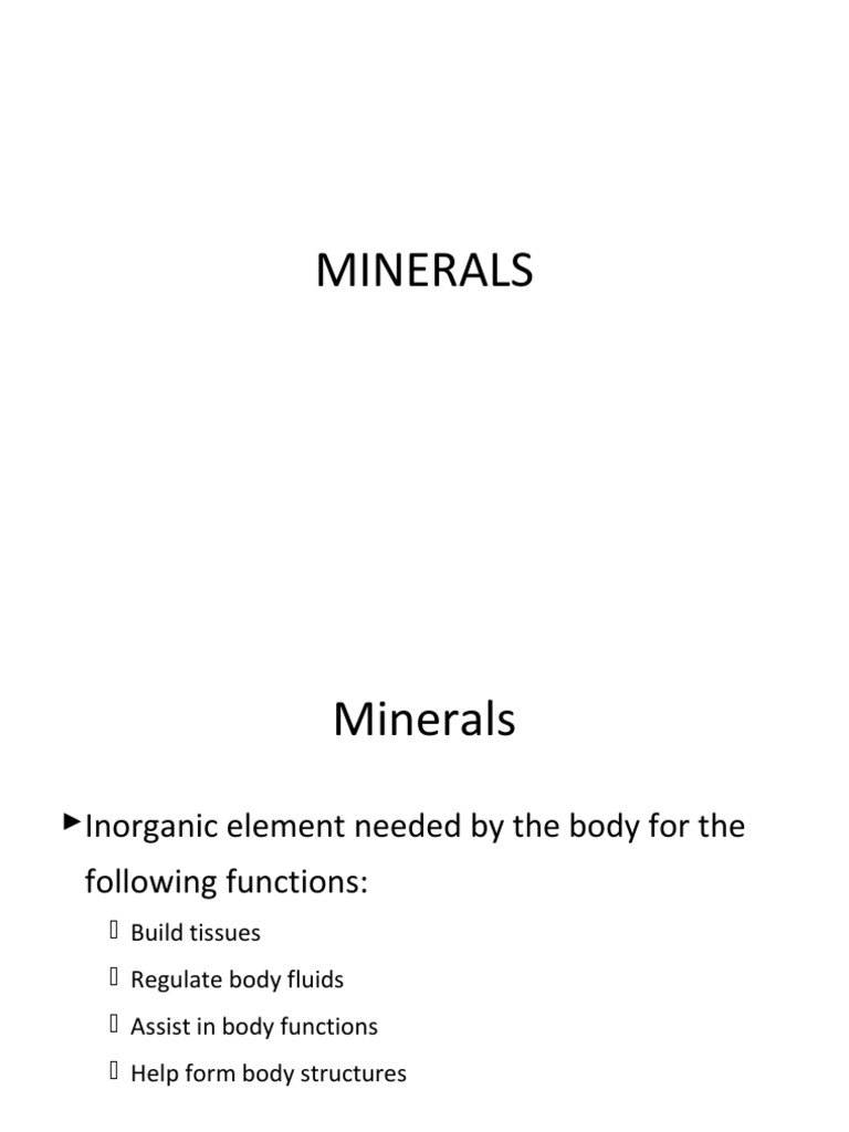 Introduction To Minerals | PDF | Bone | Calcium