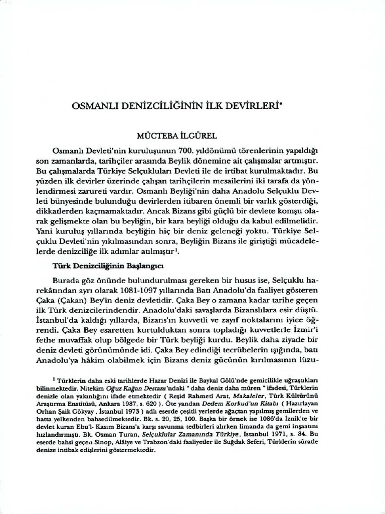 Osmanli Den ZC L N N LK Dev Rler : Türk Denizcili Inin Ba Lang C | PDF