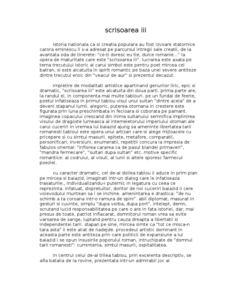 Scrisoarea A III A | PDF