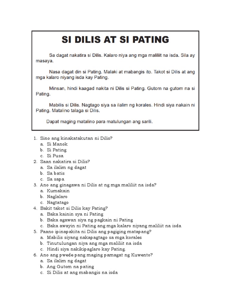 Dilis at Si Pating | PDF