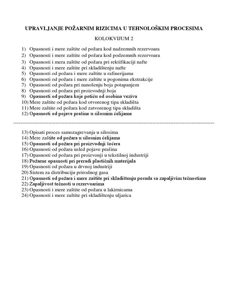 Pitanja II Kolokvijum | PDF