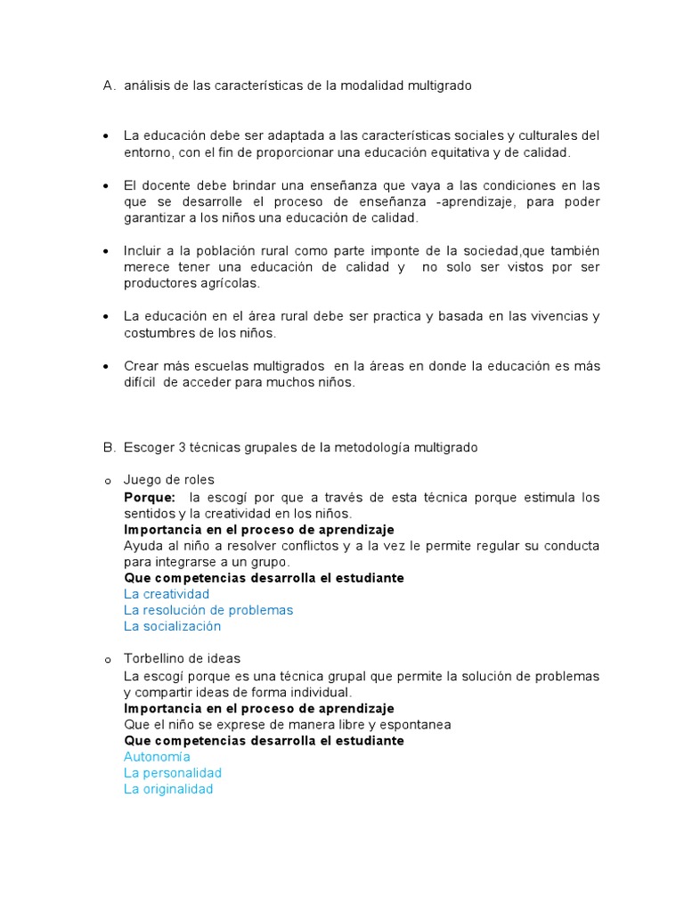 Modalidad Multigrado | PDF | Aprendizaje | Enseñando
