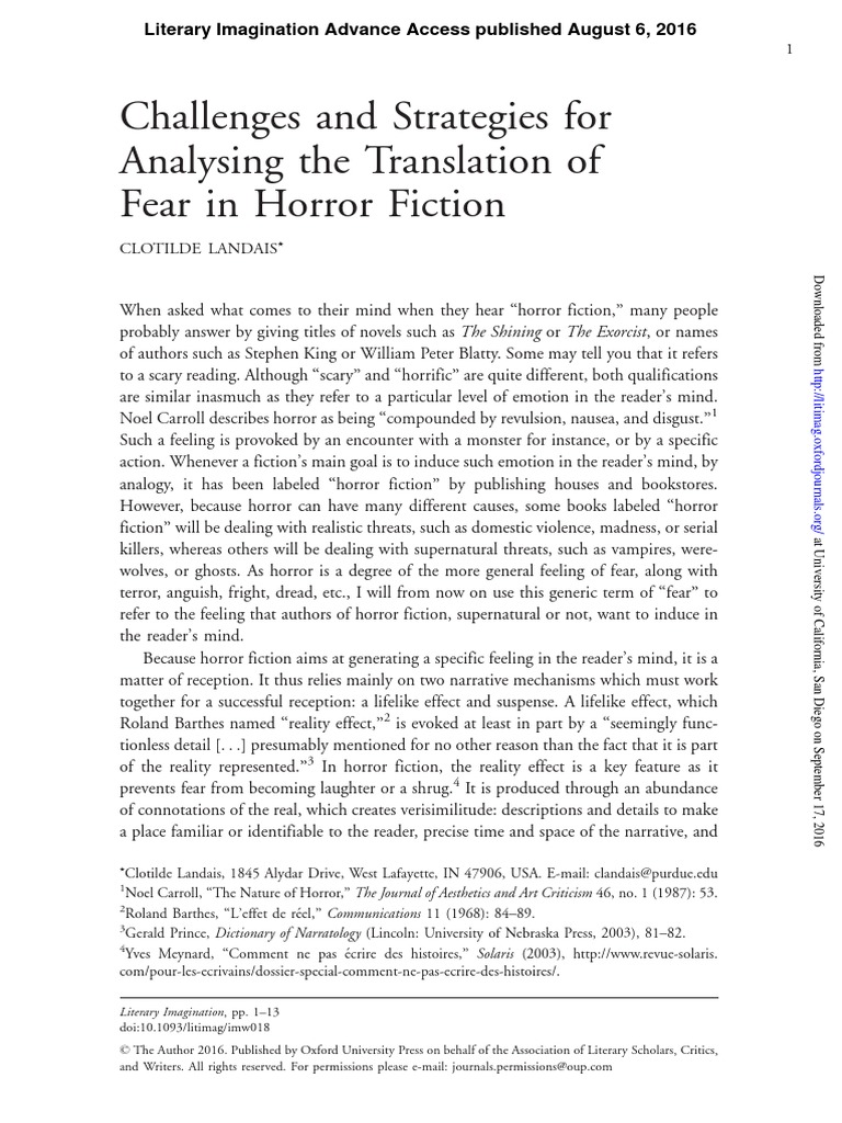 Horror Translation | PDF | Translations | Horror Fiction