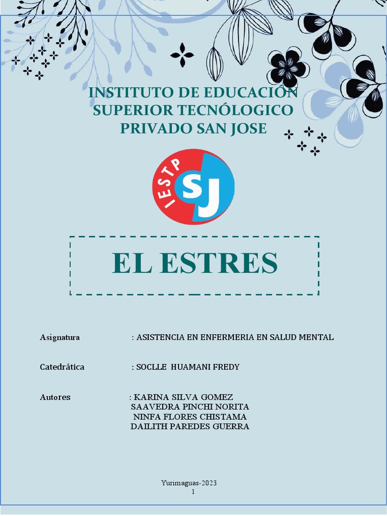 El Estres | PDF | Estrés (biología) | Terapia de conducta cognitiva