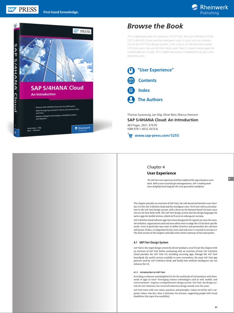 Reading Sample Sap Press Sap S4hana An Introduction | Download Free PDF | Mobile App | Ios