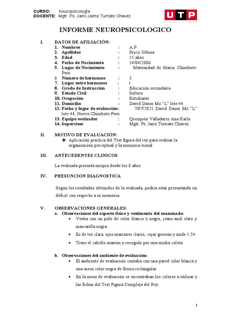 Evaluación de Memoria Visual en Adolescente | PDF | Triángulo | Memoria