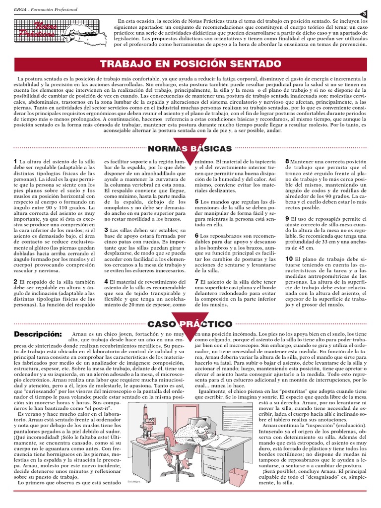 Posición Sedente | PDF | Factores humanos y ergonomía