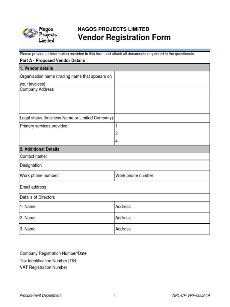 Vendor Form | PDF | Value Added Tax | Business