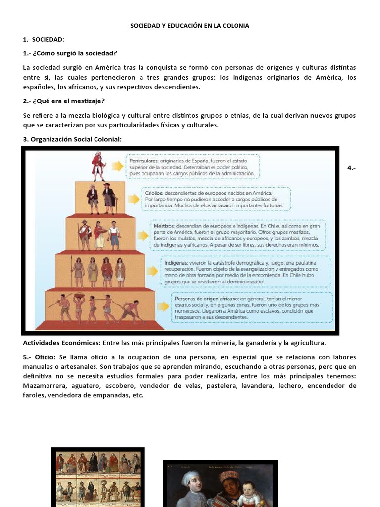 Estructura y Educación en la Sociedad Colonial | PDF