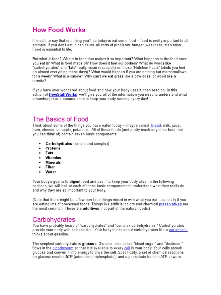 How Food Works | PDF | Fat | Carbohydrates