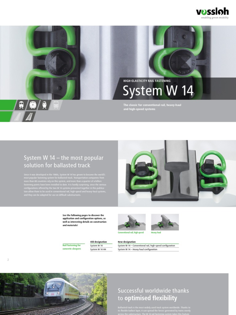Vossloh System W 14 EN | PDF | Rail Transport | Screw