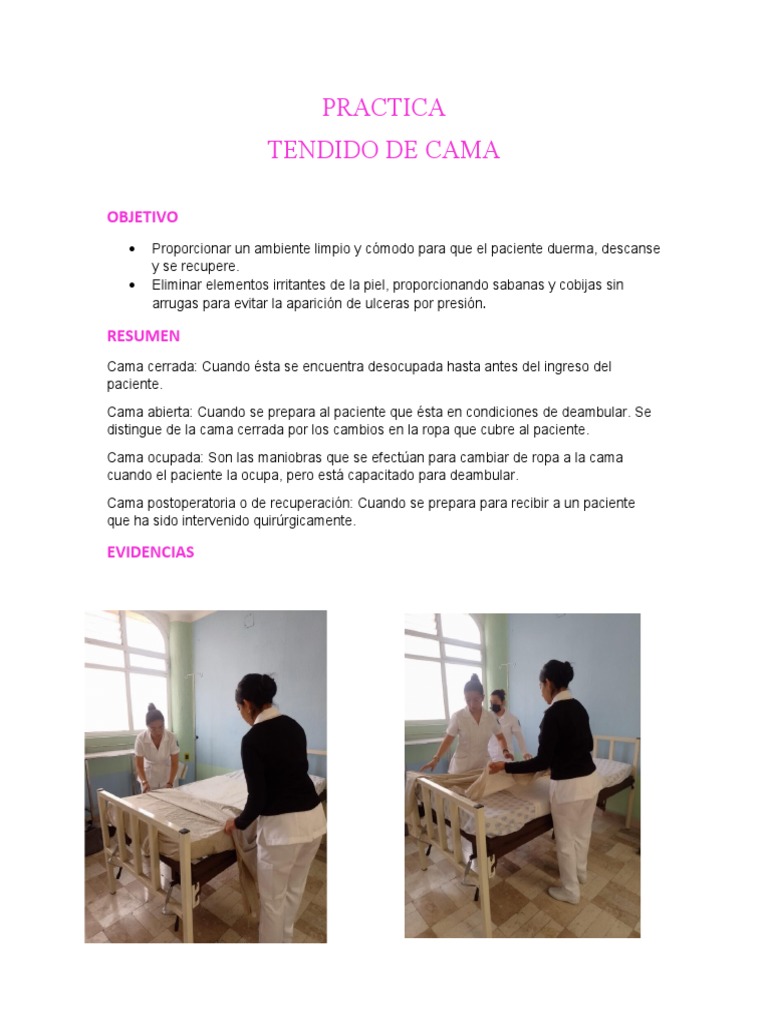 Tendido de Cama en Enfermería | PDF