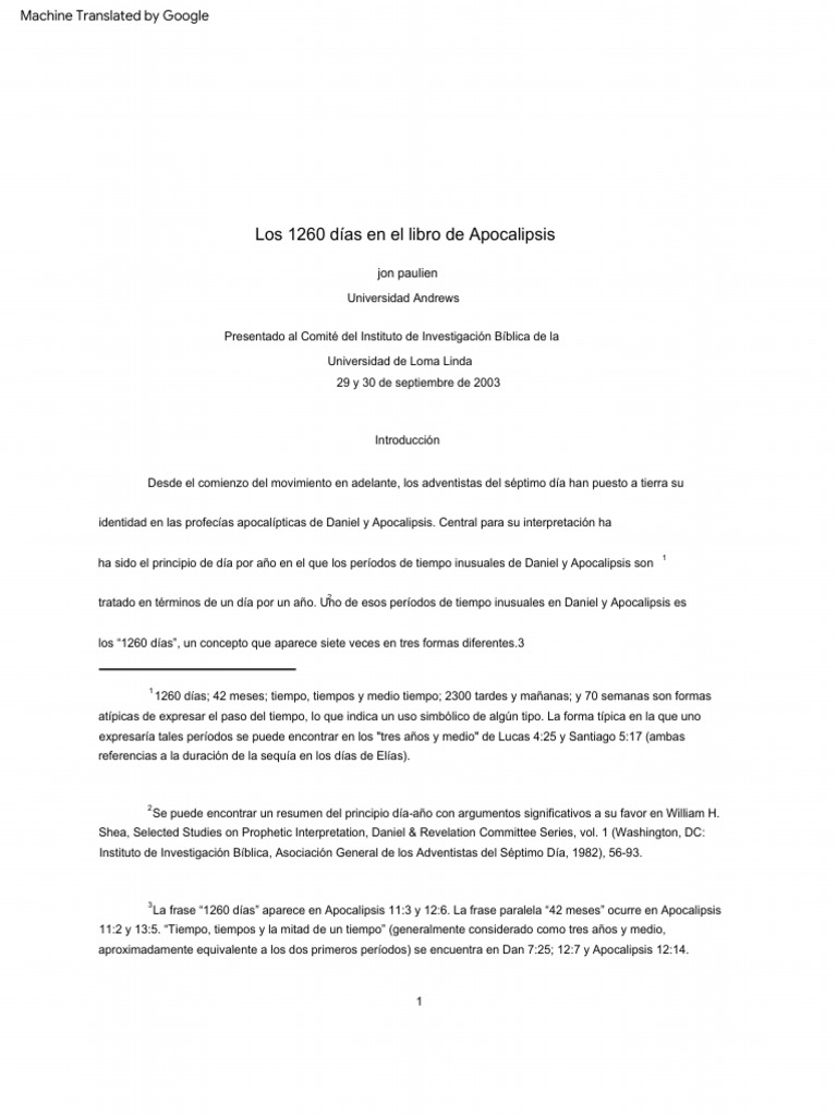 ESPAÑOL 1260 Days in Revelation | PDF | Daniel (figura bíblica) | Libro ...