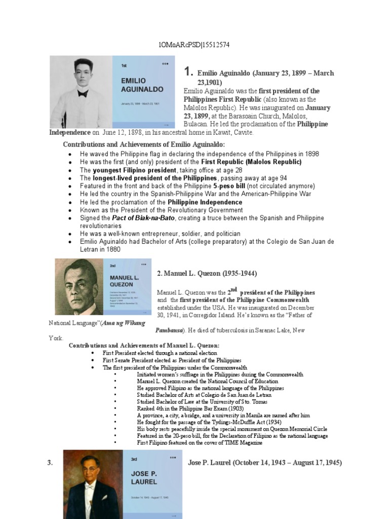 Philippine President | PDF | Benigno Aquino Iii | President Of The ...