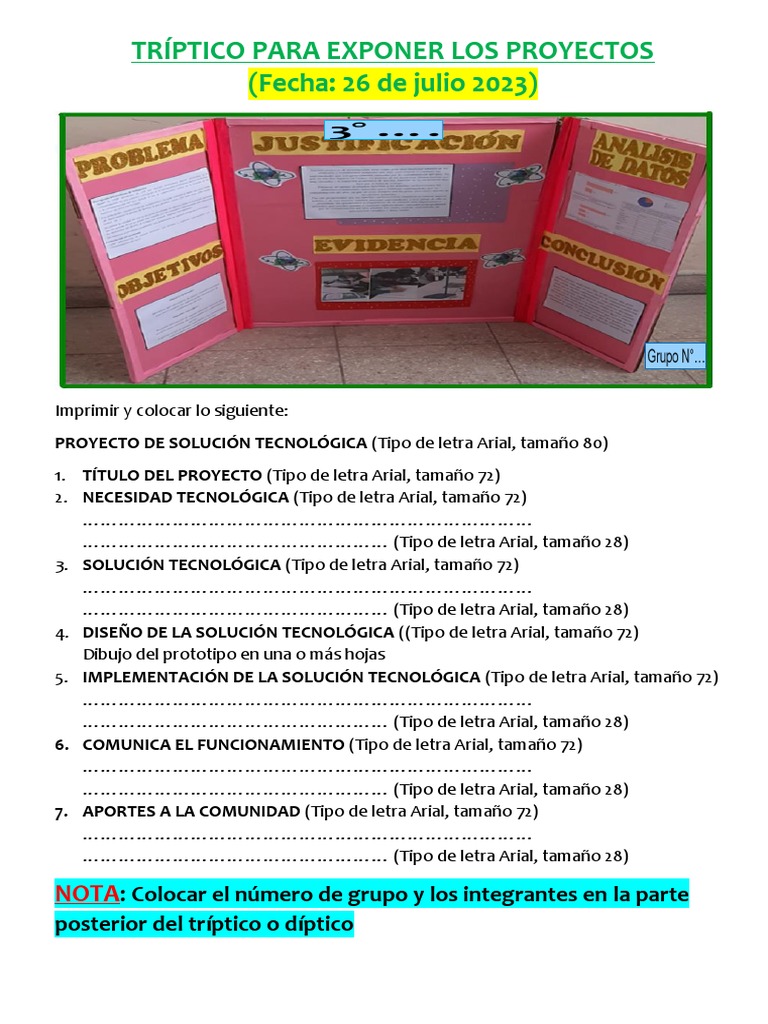 Tríptico Exposición de Proyectos Eureka 2023 | PDF
