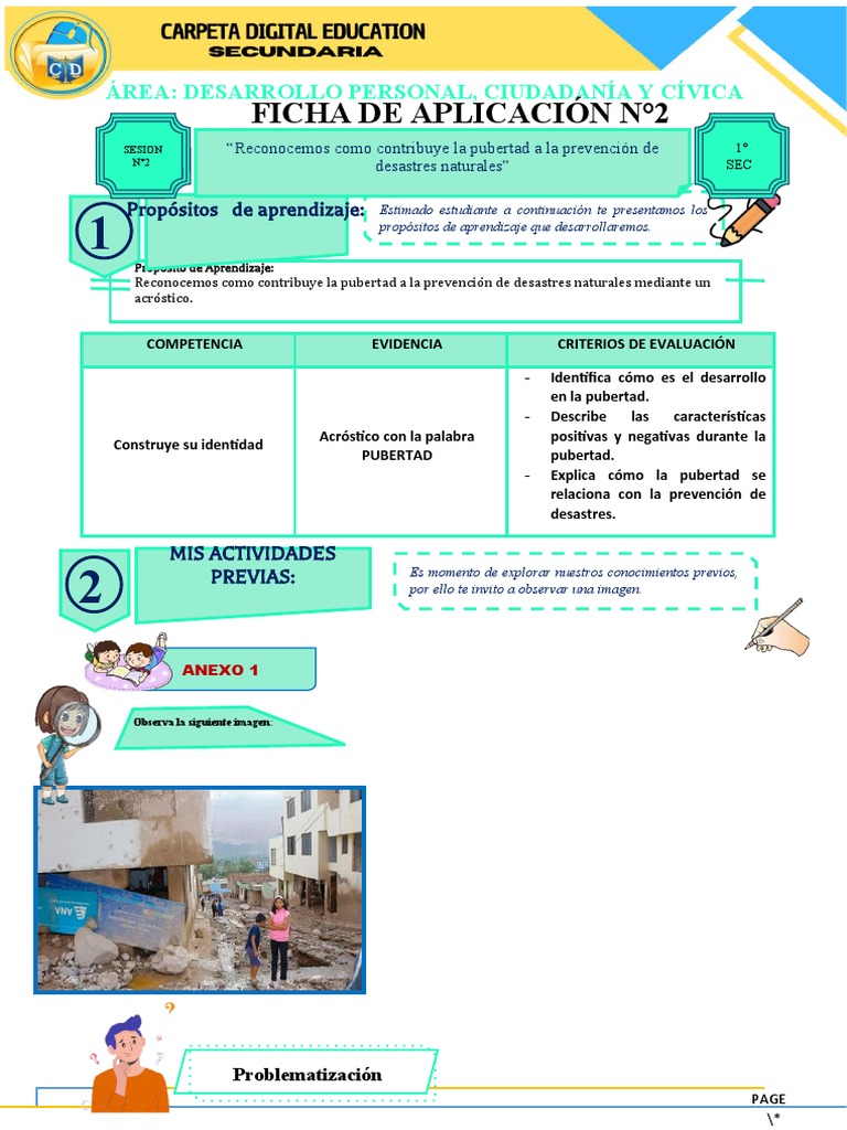 1° Ficha de Aplicación-Sesión2-Sem.1-Exp.1 - DPCC | PDF | Aprendizaje | Cognición
