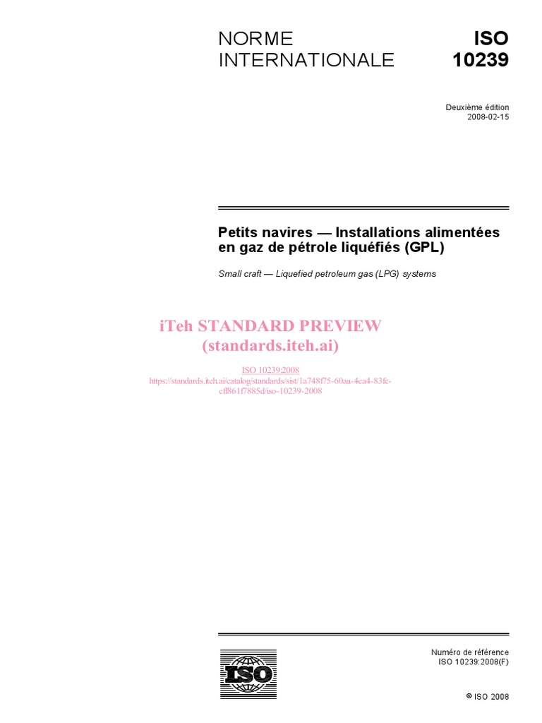 Iso 10239 2008 | PDF | Tuyau | Organisation internationale de normalisation